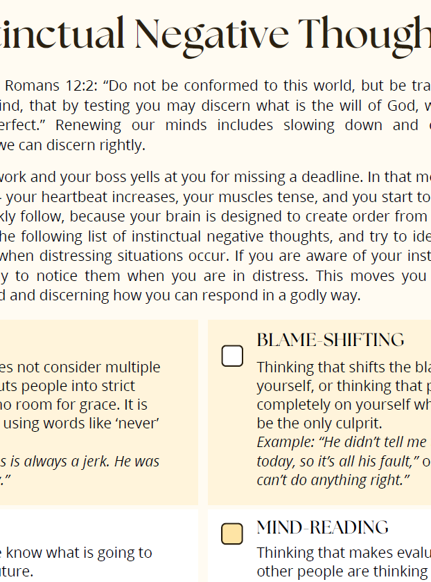 Tools and Handouts – Christian Trauma Healing Network
